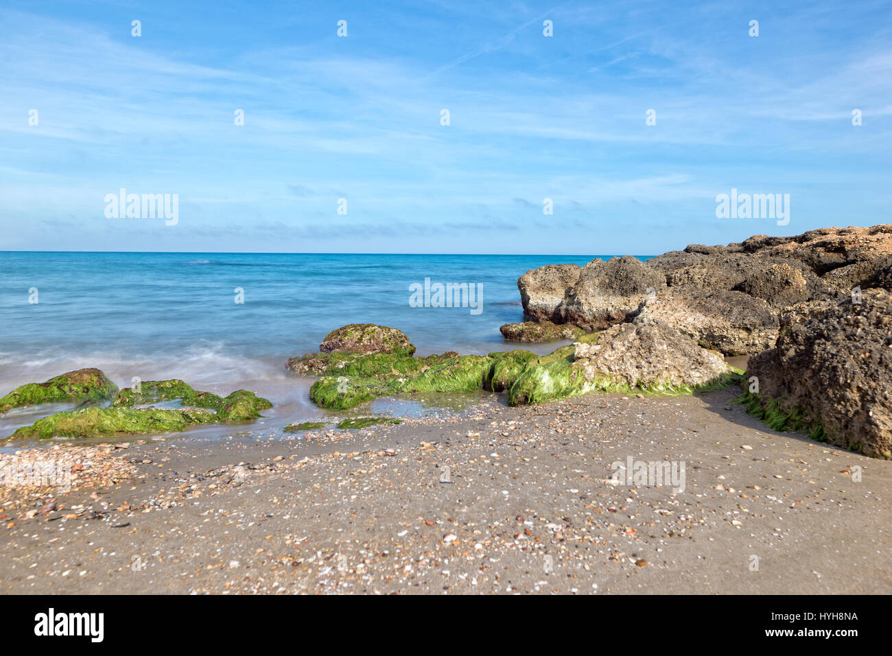 The Mediterranean coast a sunny day in Alcocebre Stock Photo - Alamy