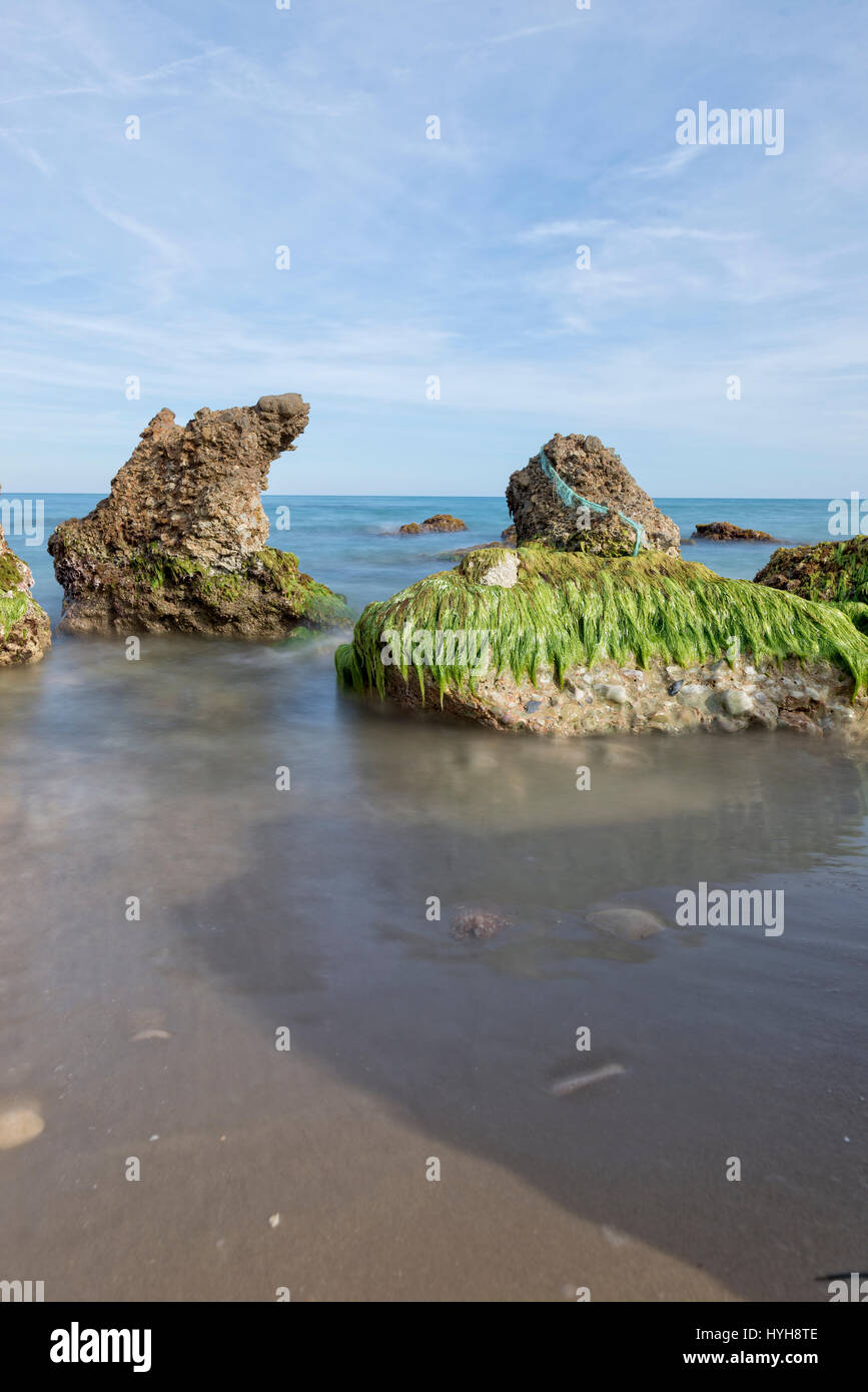 The Mediterranean coast a sunny day in Alcocebre Stock Photo - Alamy