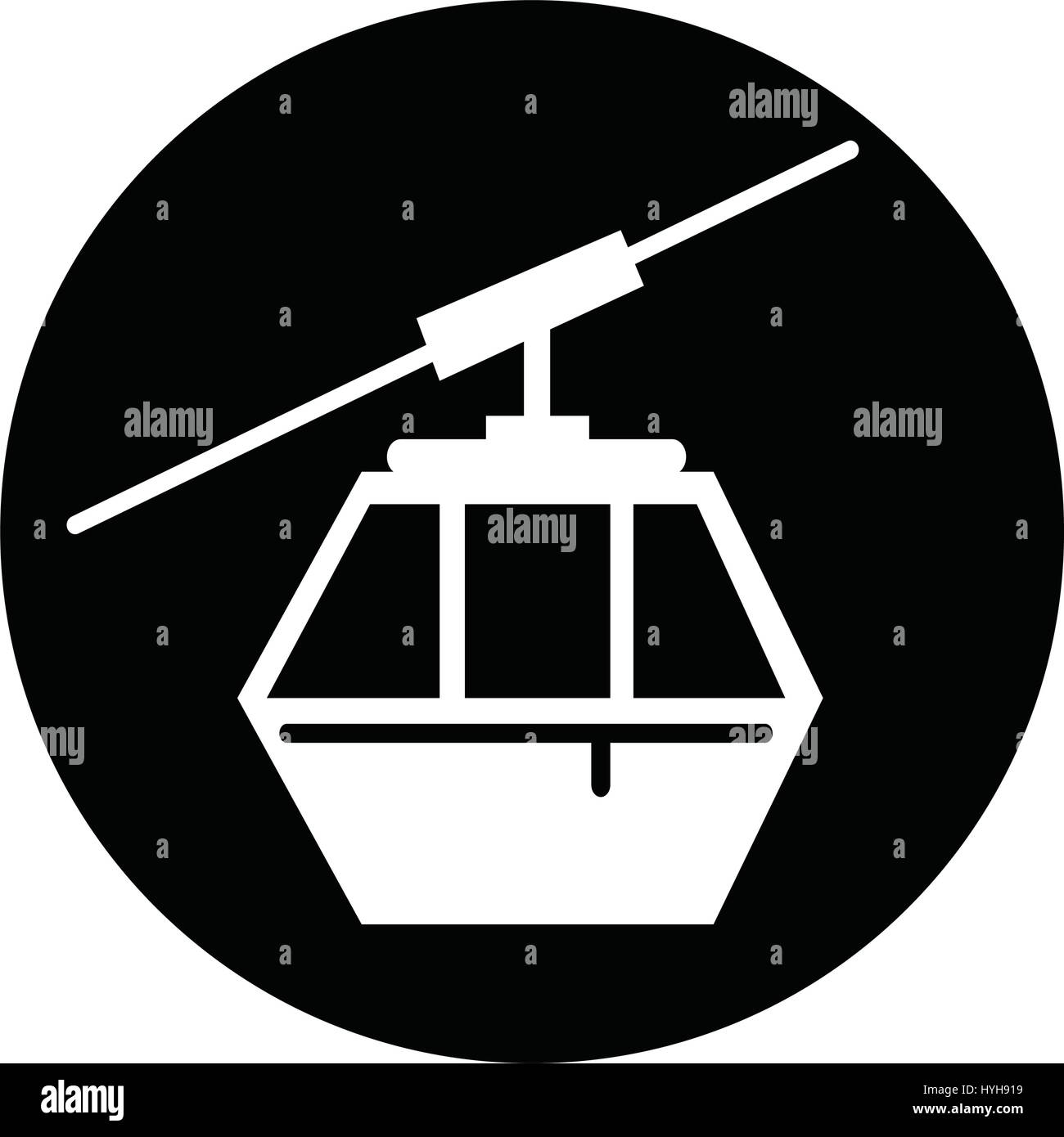 Cable car in alpine Stock Vector Images - Alamy