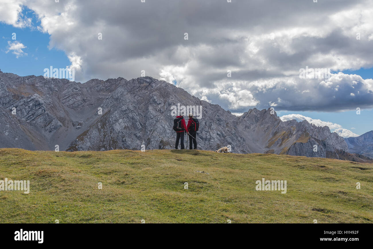Mountains dolomite landscape during the autumn season in Val San Nicolò ...
