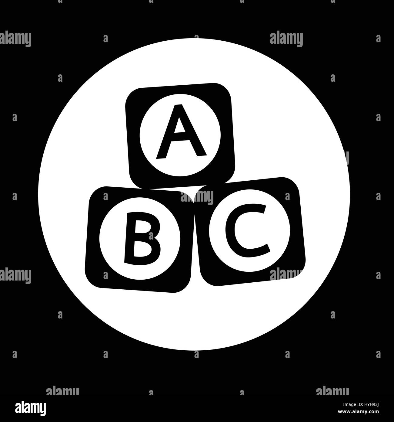 A B C baby toy brick block icon Stock Vector Image & Art - Alamy