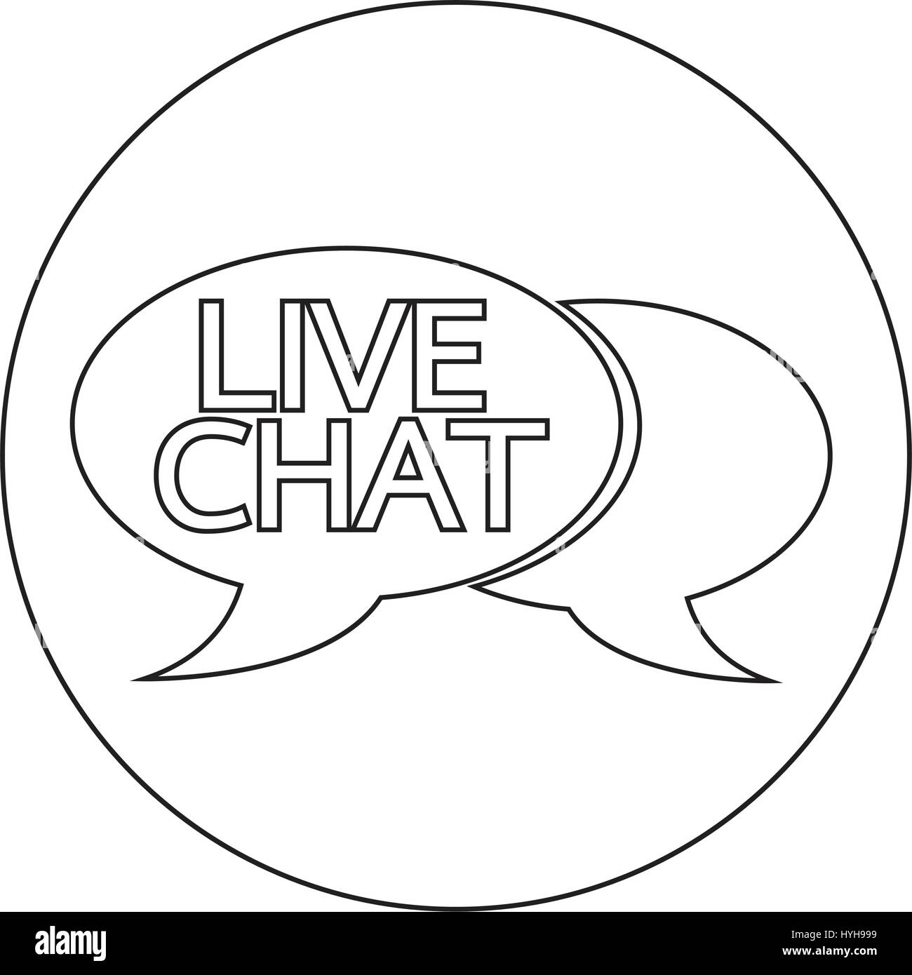 Live chat chatting internet web online Black and White Stock Photos ...
