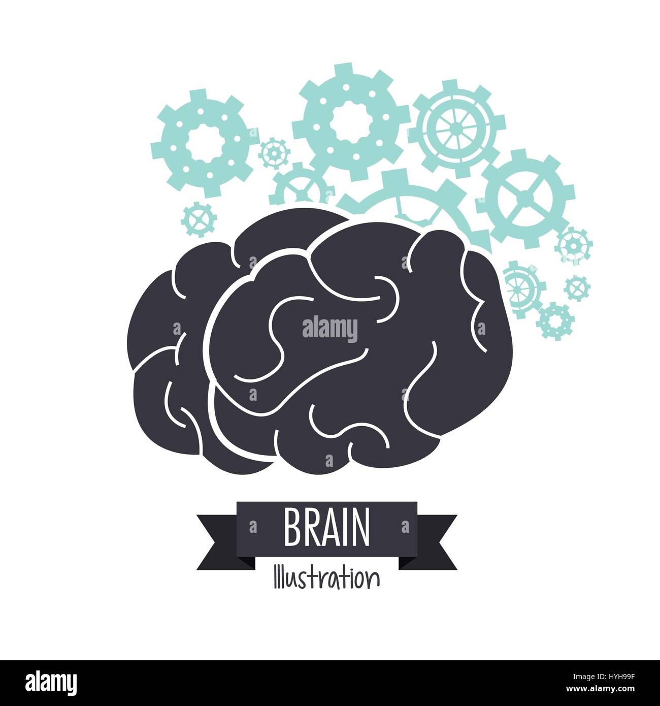 Brain design. Mind concept. White background , editable vector Stock ...