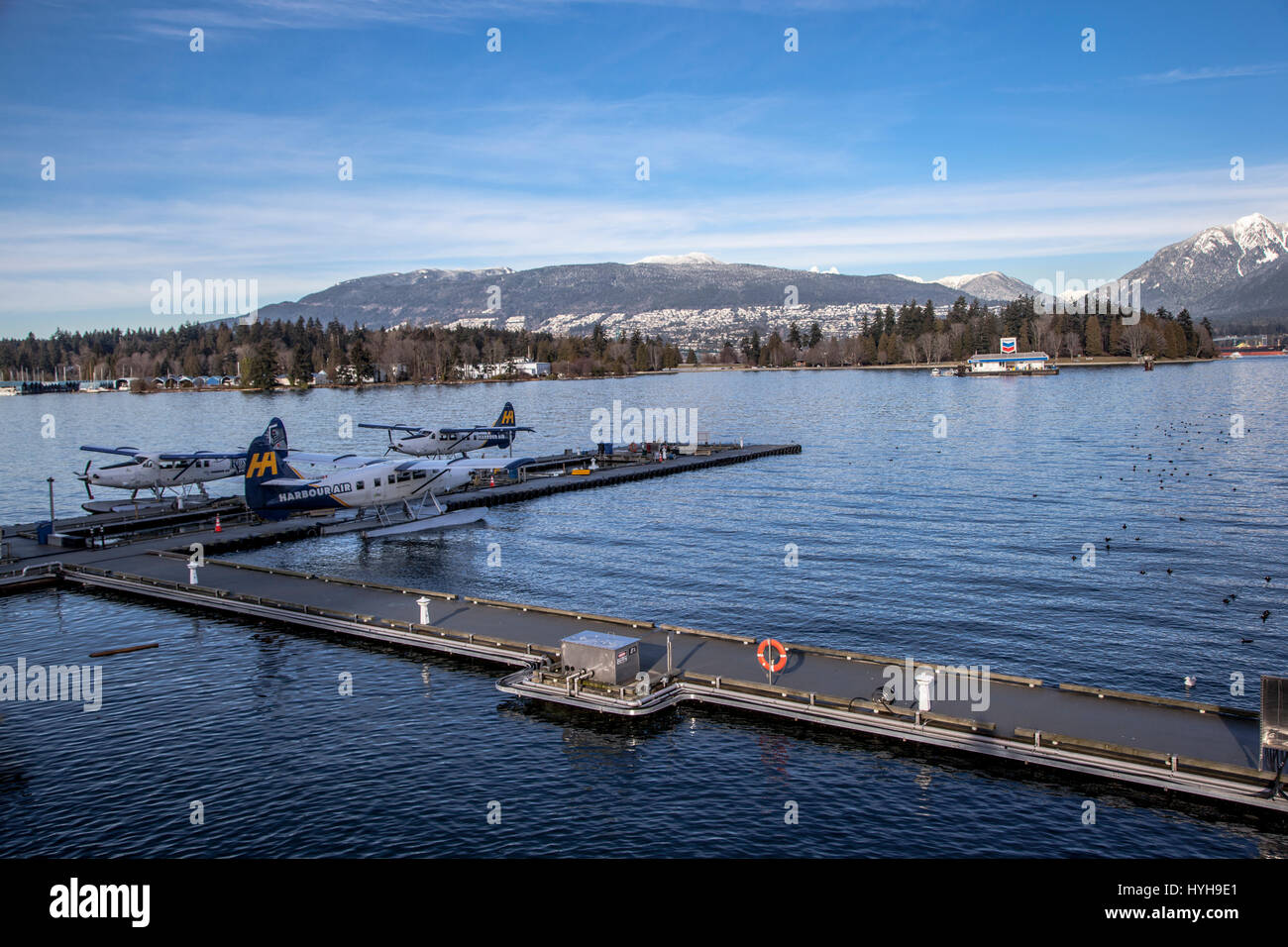 Canada British Columbia Vancouver Coal Harbour hydroplanes Stock Photo ...