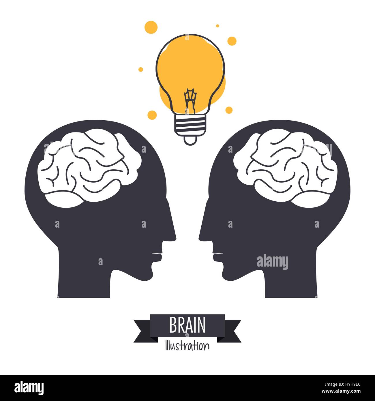Brain design. Mind concept. White background , editable vector Stock ...