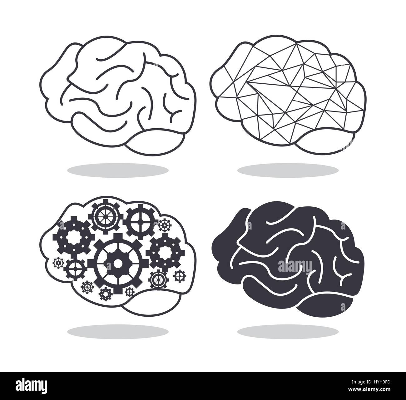 Brain design. Mind concept. White background , editable vector Stock ...