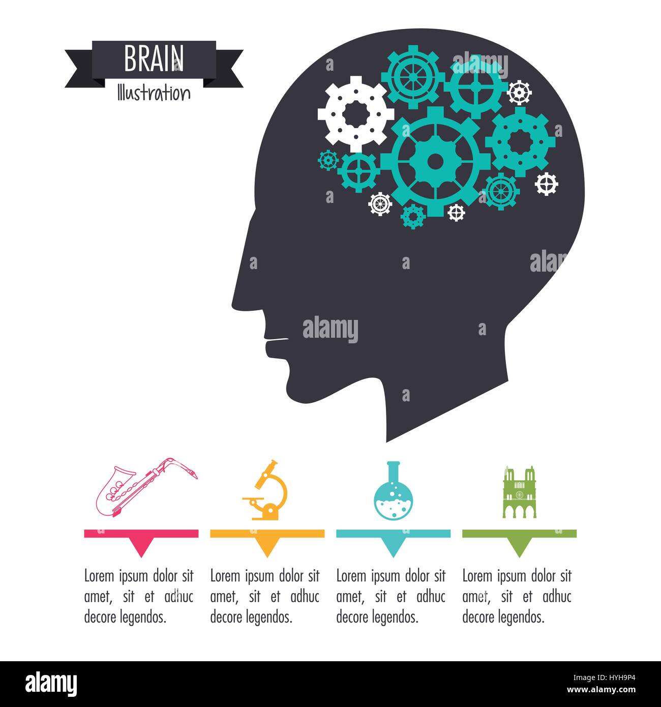 Brain design. Mind icon. Colorful illustration Stock Vector Image & Art ...