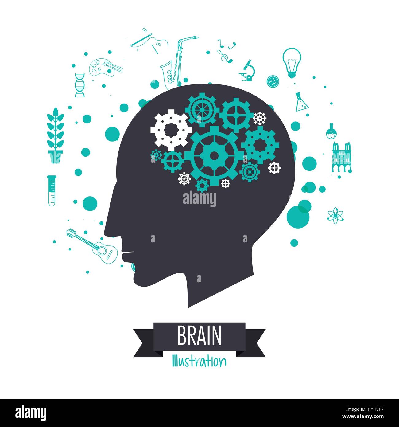 Brain design. Mind icon. Colorful illustration Stock Vector Image & Art ...