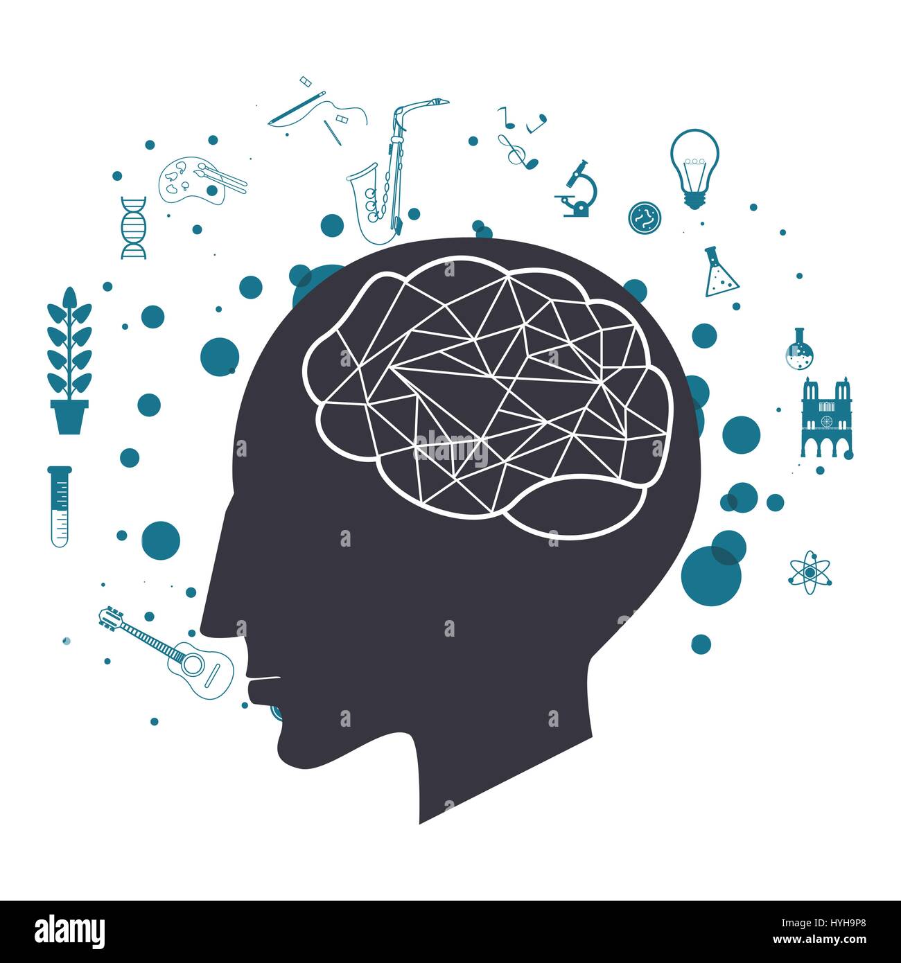 Brain design. Mind icon. Colorful illustration Stock Vector Image & Art ...