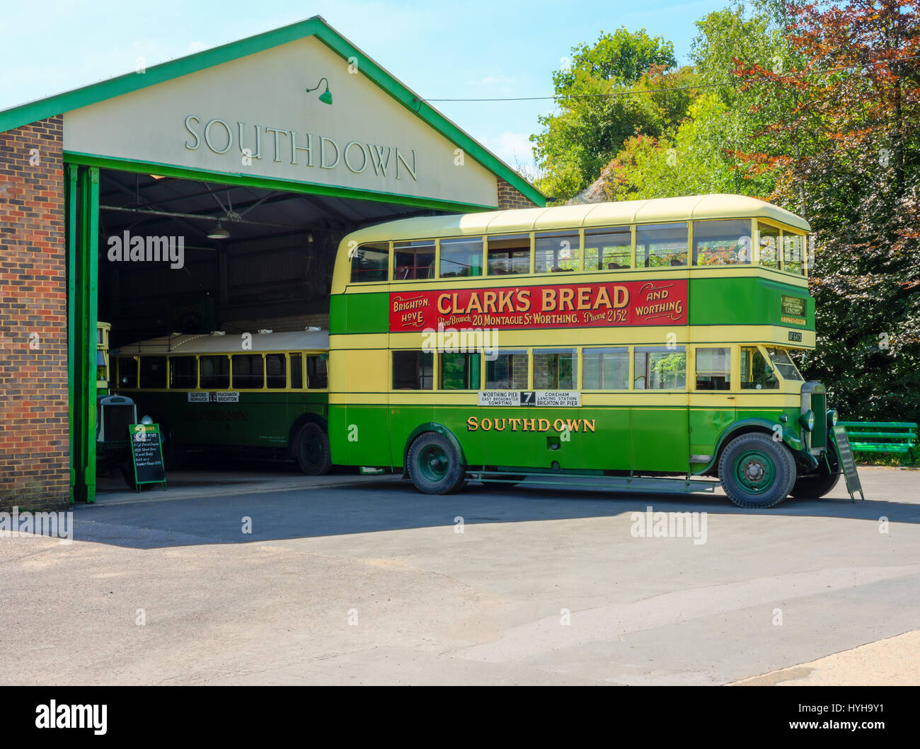 A vintage Leyland Titan TD1 double decker Southdown bus at the Amberley ...