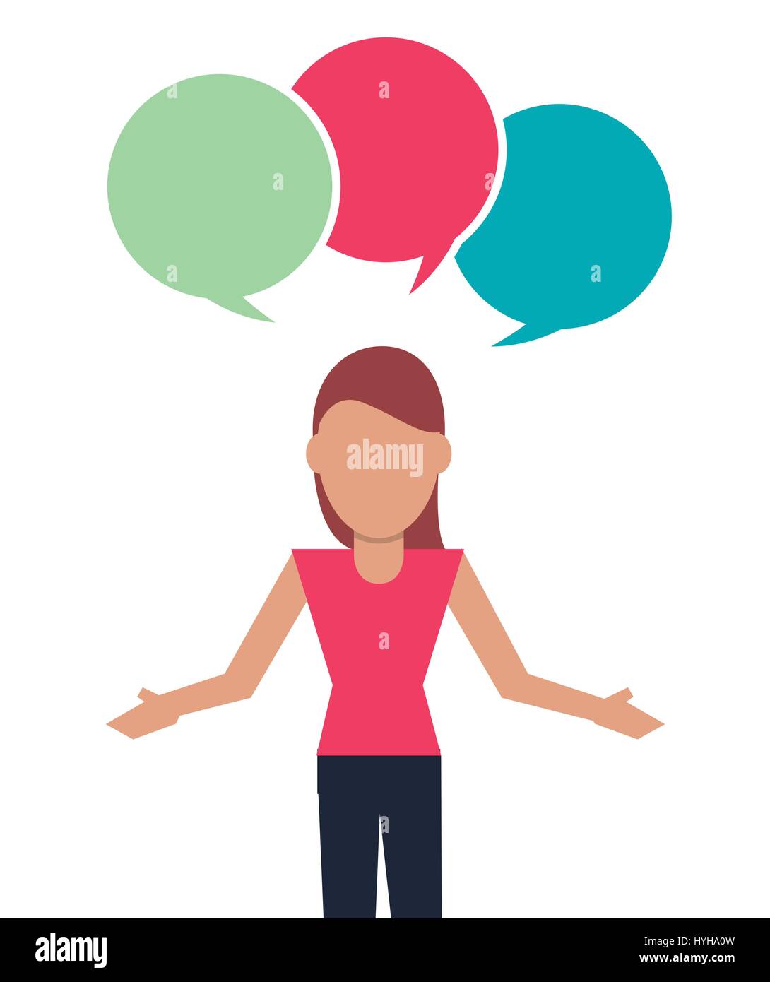 woman and bubble icon. People design. Vector graphic Stock Vector Image ...