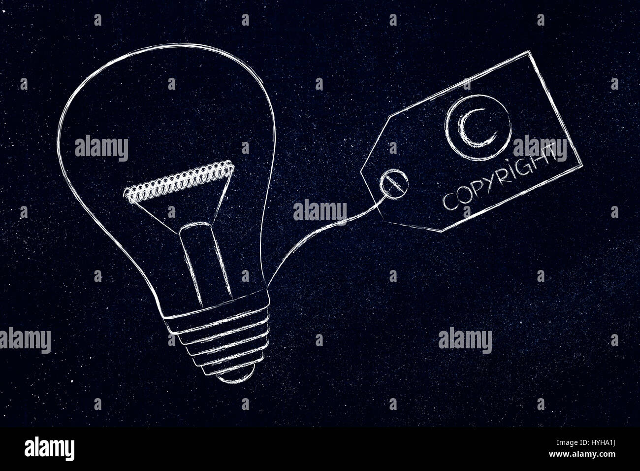 idea lightbulb with copyright tag, concept of intellectual property and ...