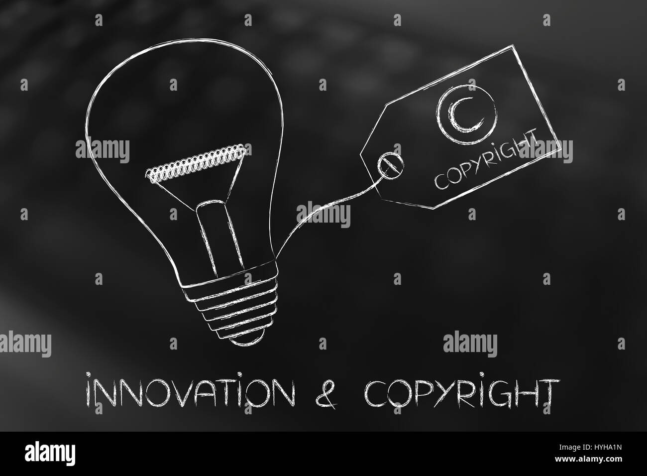idea lightbulb with copyright tag, concept of intellectual property and ...