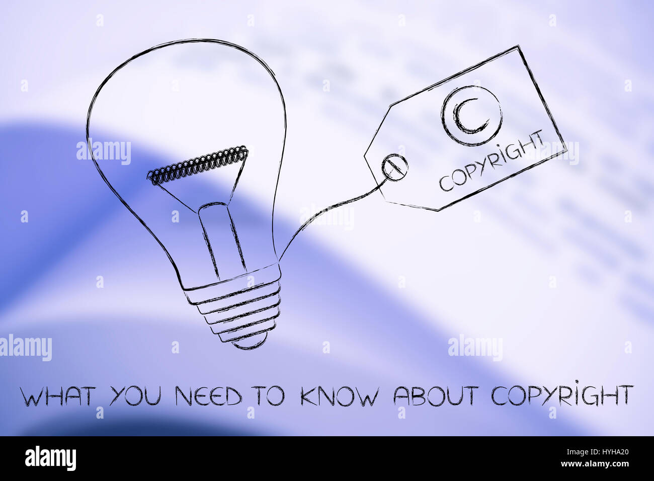 idea lightbulb with copyright tag, concept of intellectual property and ...