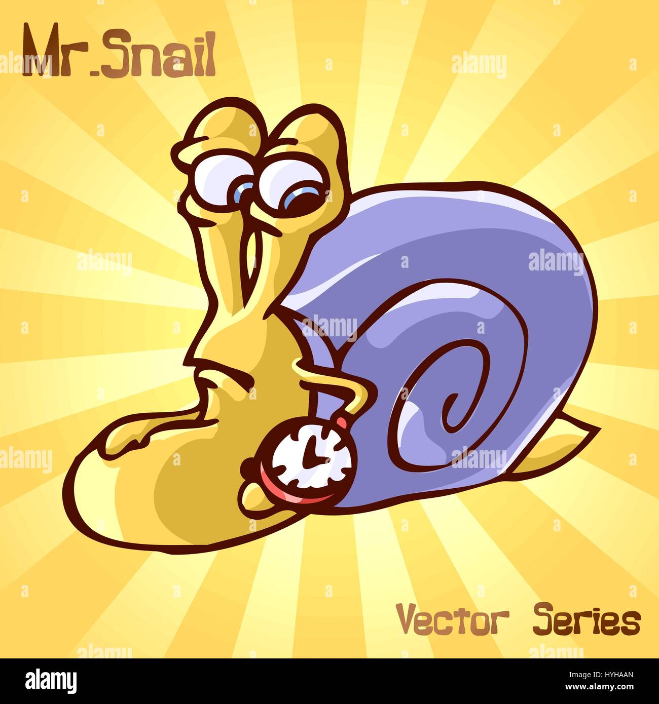 Mr. Snail with clock. vector illustration Stock Vector Image & Art - Alamy