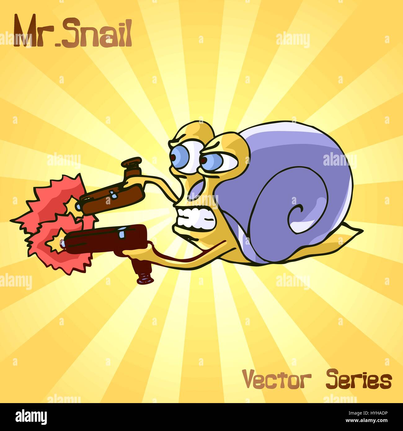 Mr. Snail with gun. vector illustration Stock Vector Image & Art - Alamy