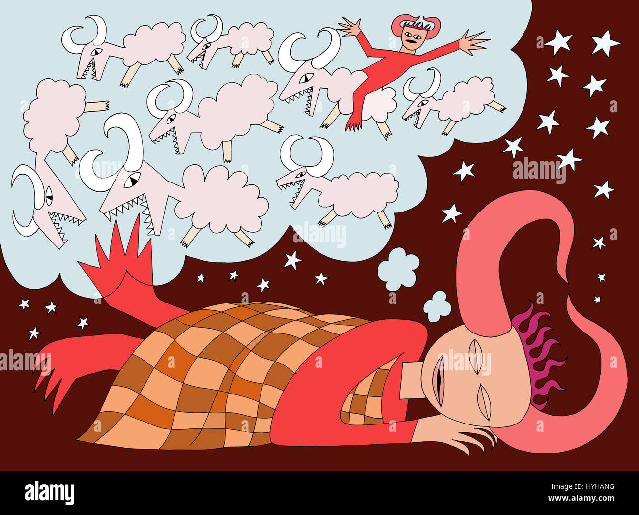 Do devils dream of demon sheep Stock Photo - Alamy