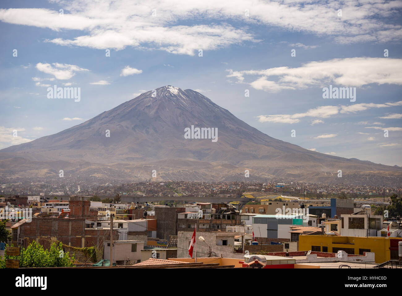 The majestic cone of El Misti Volcano in Arequipa, famous travel ...