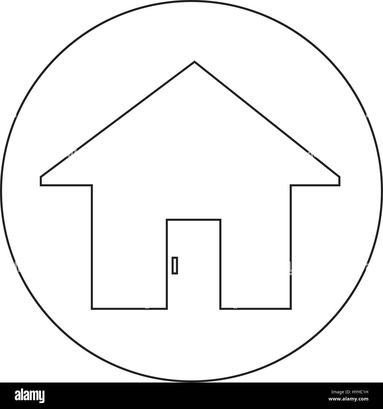House icon in circle Stock Vector Image & Art - Alamy