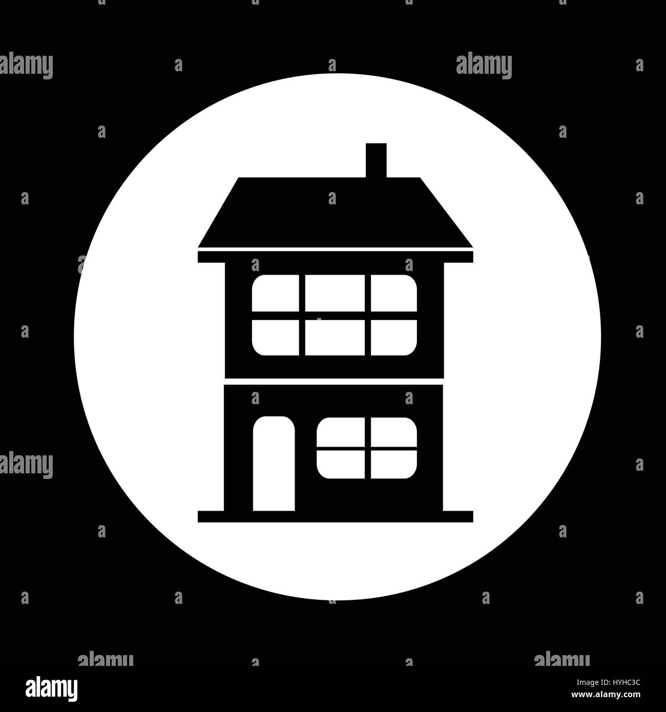 House icon in circle Stock Vector Image & Art - Alamy