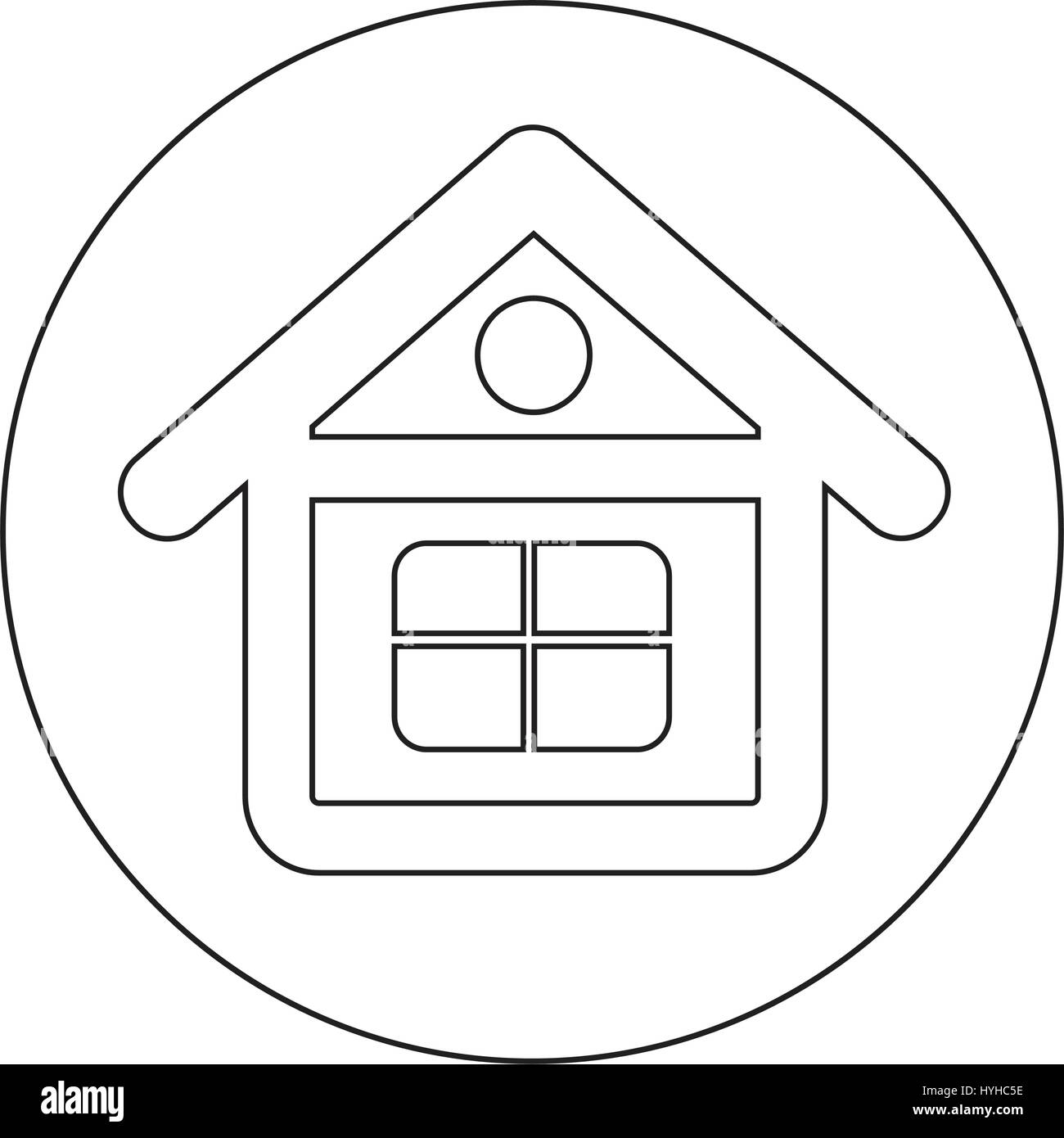 House icon in circle Stock Vector Image & Art - Alamy