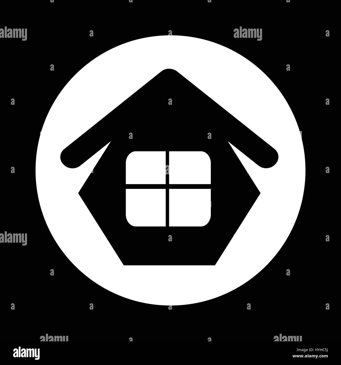 House icon in circle Stock Vector Image & Art - Alamy