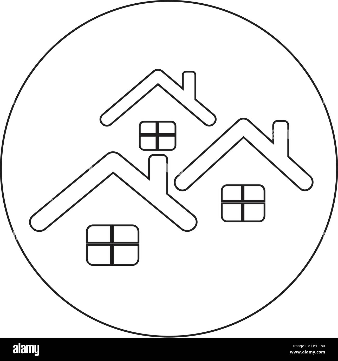 House icon in circle Stock Vector Image & Art - Alamy