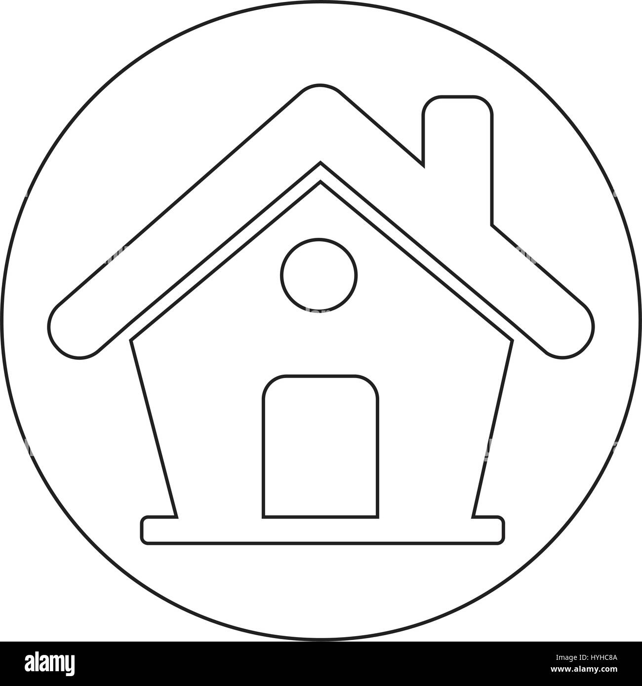 House icon in circle Stock Vector Image & Art - Alamy