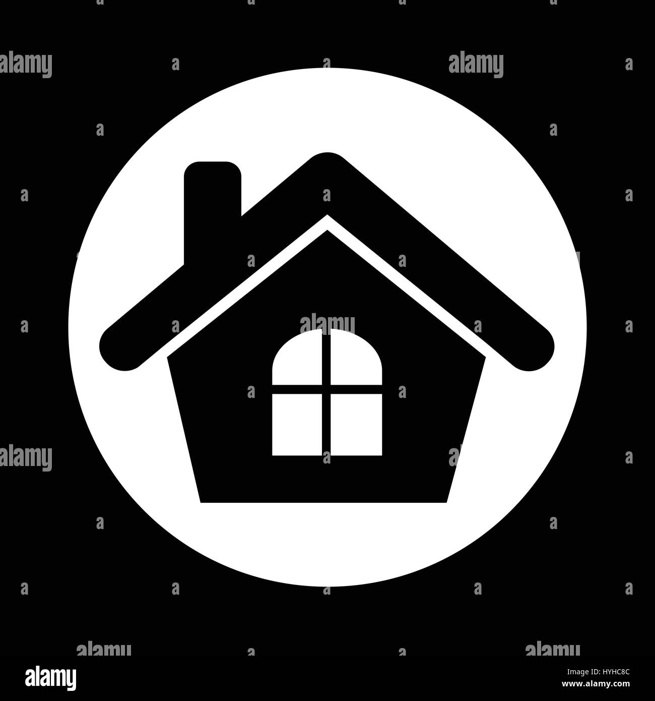 House icon in circle Stock Vector Image & Art - Alamy