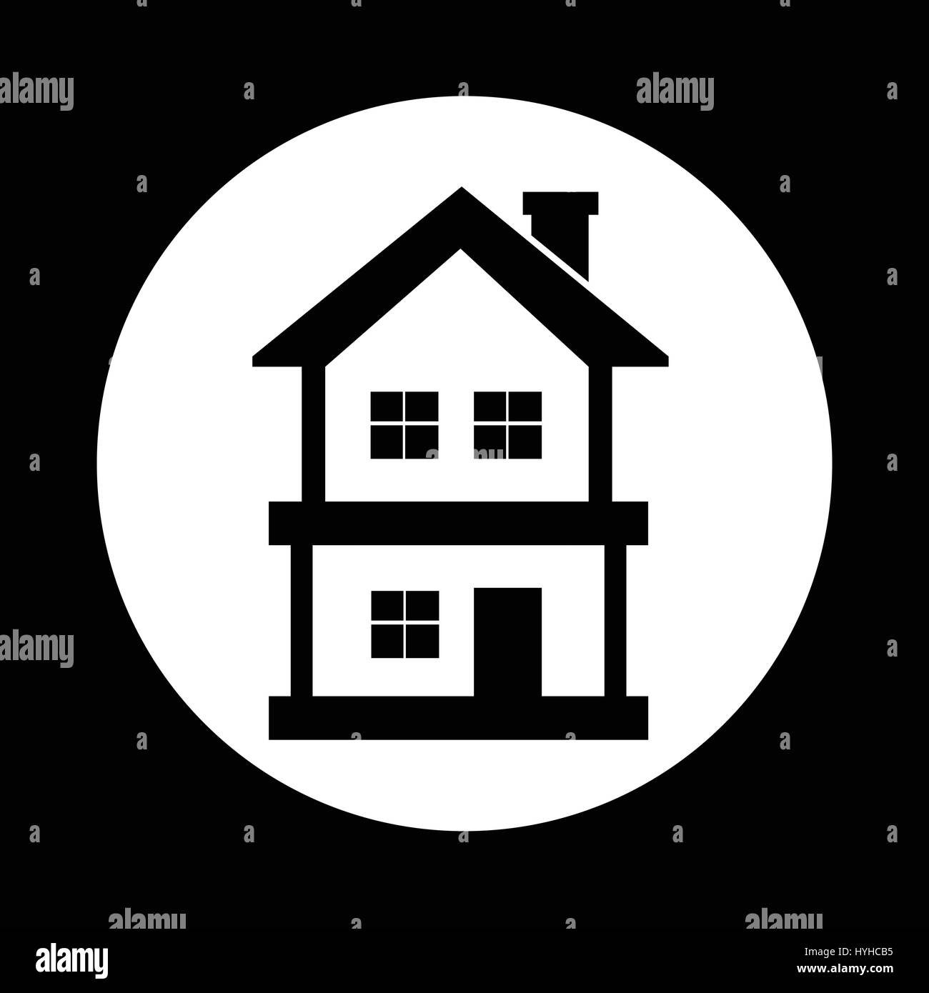 House icon in circle Stock Vector Image & Art - Alamy
