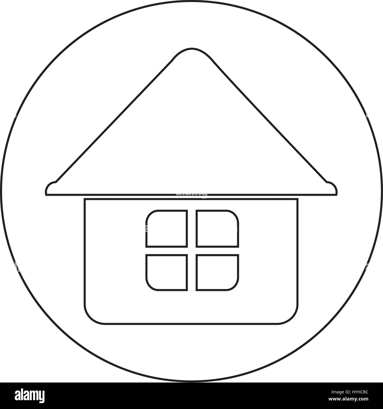 House icon in circle Stock Vector Image & Art - Alamy
