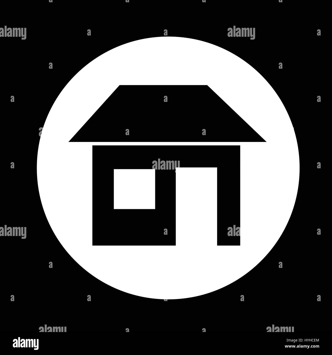 House icon in circle Stock Vector Image & Art - Alamy