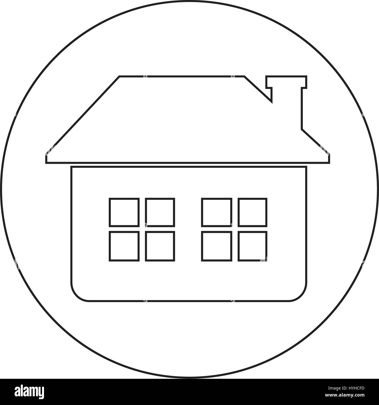 House icon in circle Stock Vector Image & Art - Alamy