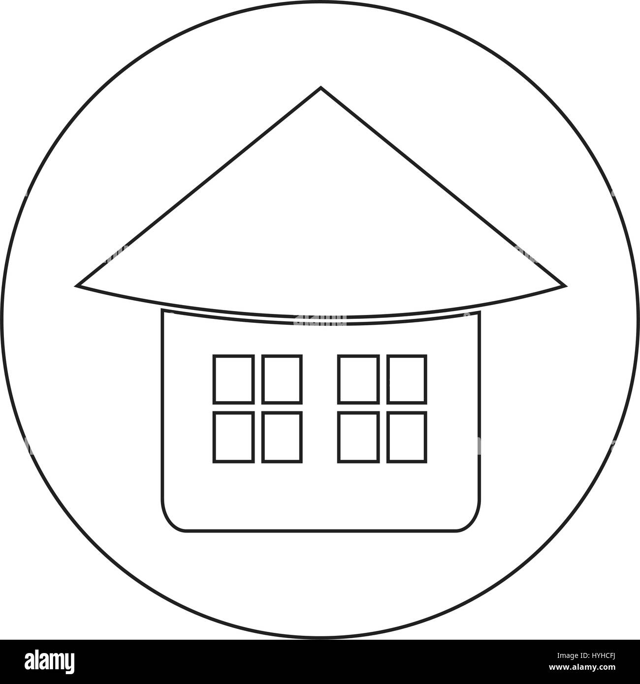 House icon in circle Stock Vector Image & Art - Alamy