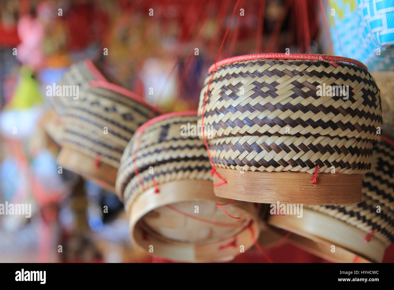 Thailand culture .Handmade bamboo basket pattern in thailand Stock ...