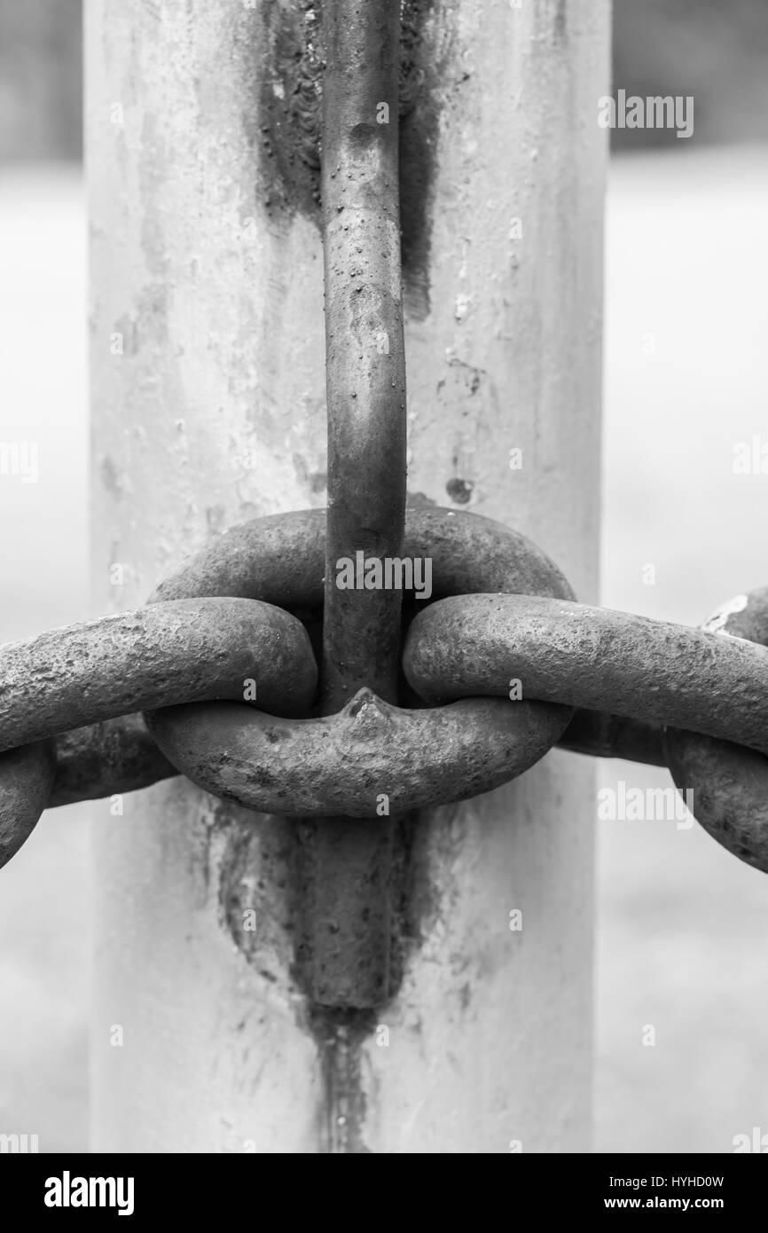 Old chain link fence Black and White Stock Photos & Images - Alamy
