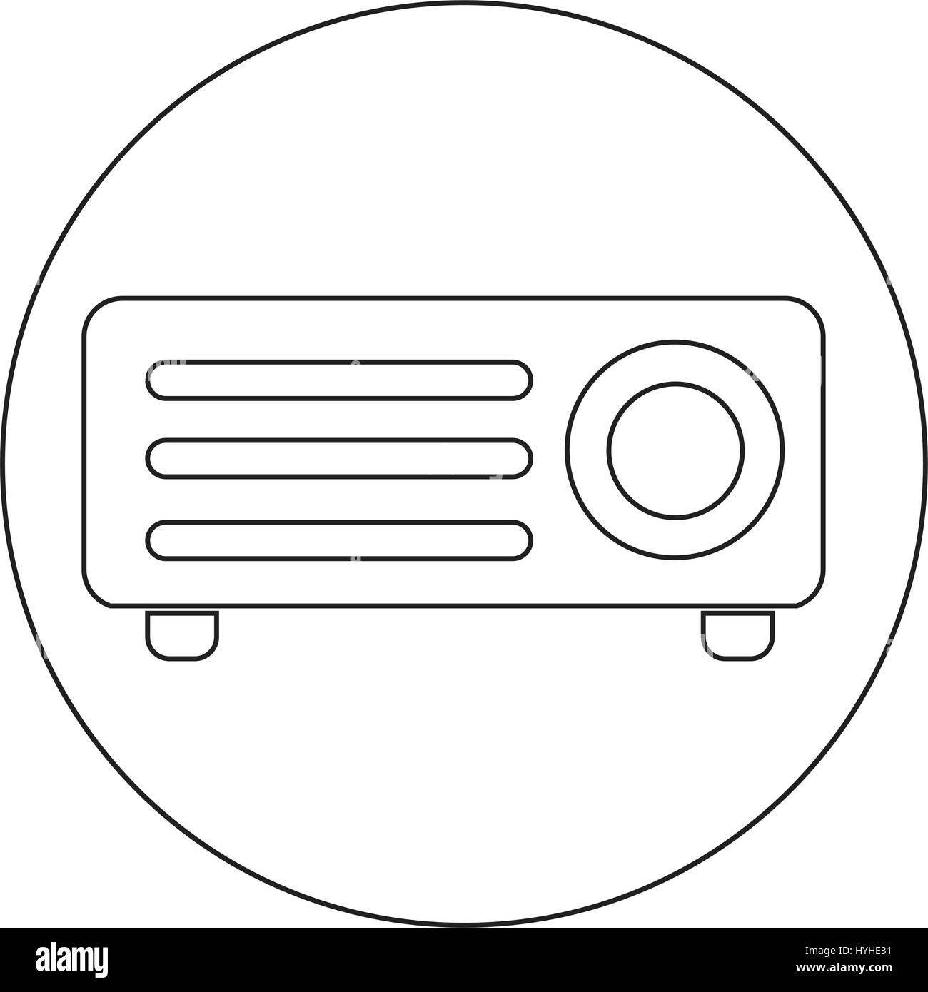 Video projector vector vectors Black and White Stock Photos & Images ...