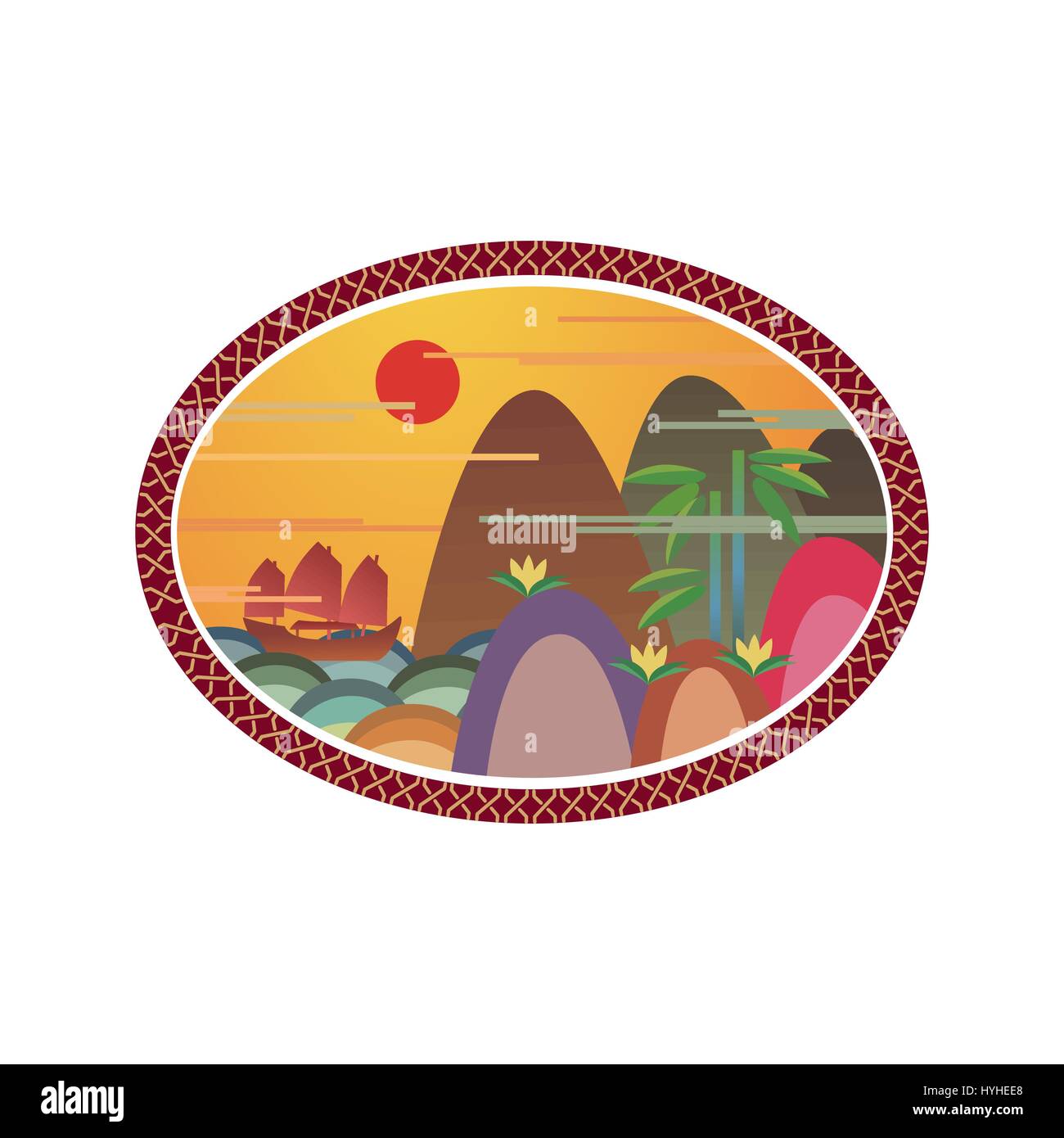 Asian landscape concept Cut Out Stock Images & Pictures - Alamy