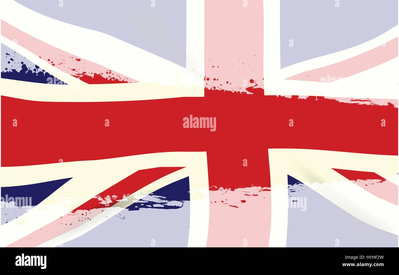 The United Kingdom flag behind a faded white splash Stock Vector Image ...