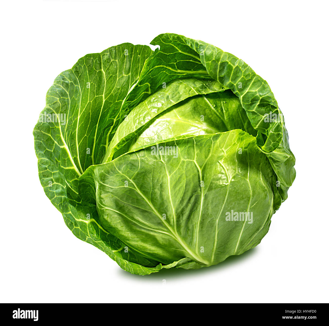 Green cabbage isolated on white background Stock Photo - Alamy