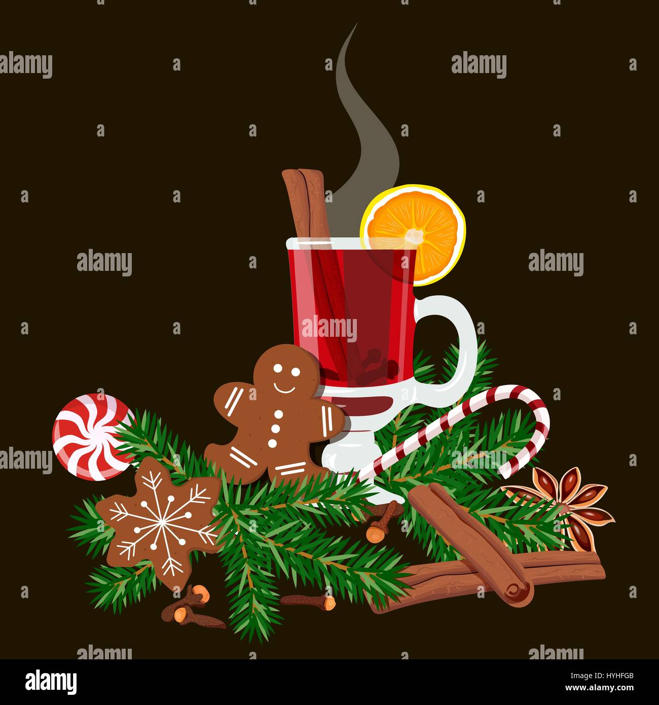 Gingerbread man red cup Stock Vector Images - Alamy