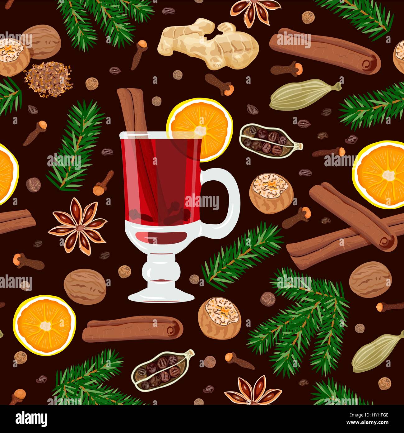Mulled wine set cinnamon Stock Vector Images - Alamy