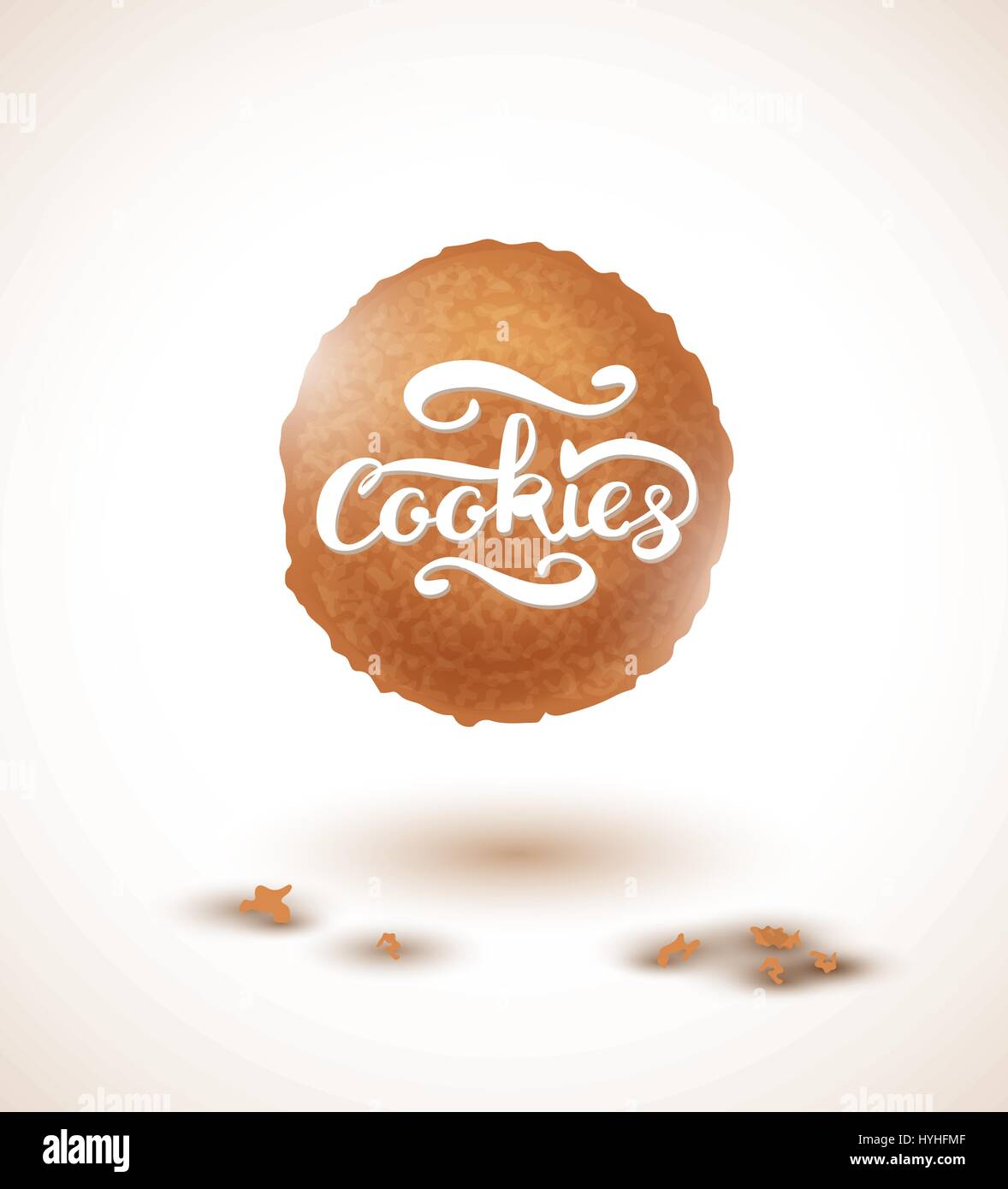 Cookie and Cookies Lettering. Vector Illustration Stock Vector Image ...