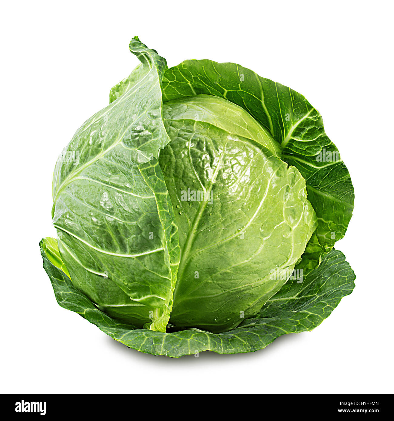 Green cabbage isolated on white background Stock Photo - Alamy