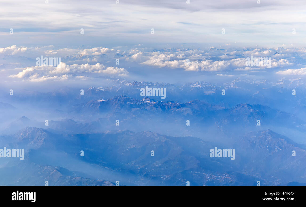 View of the mountains of Italy from the airplane Stock Photo - Alamy