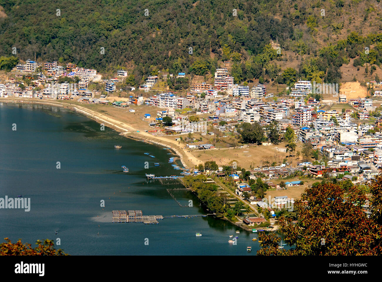 Pokhara - aerial view Stock Photo - Alamy