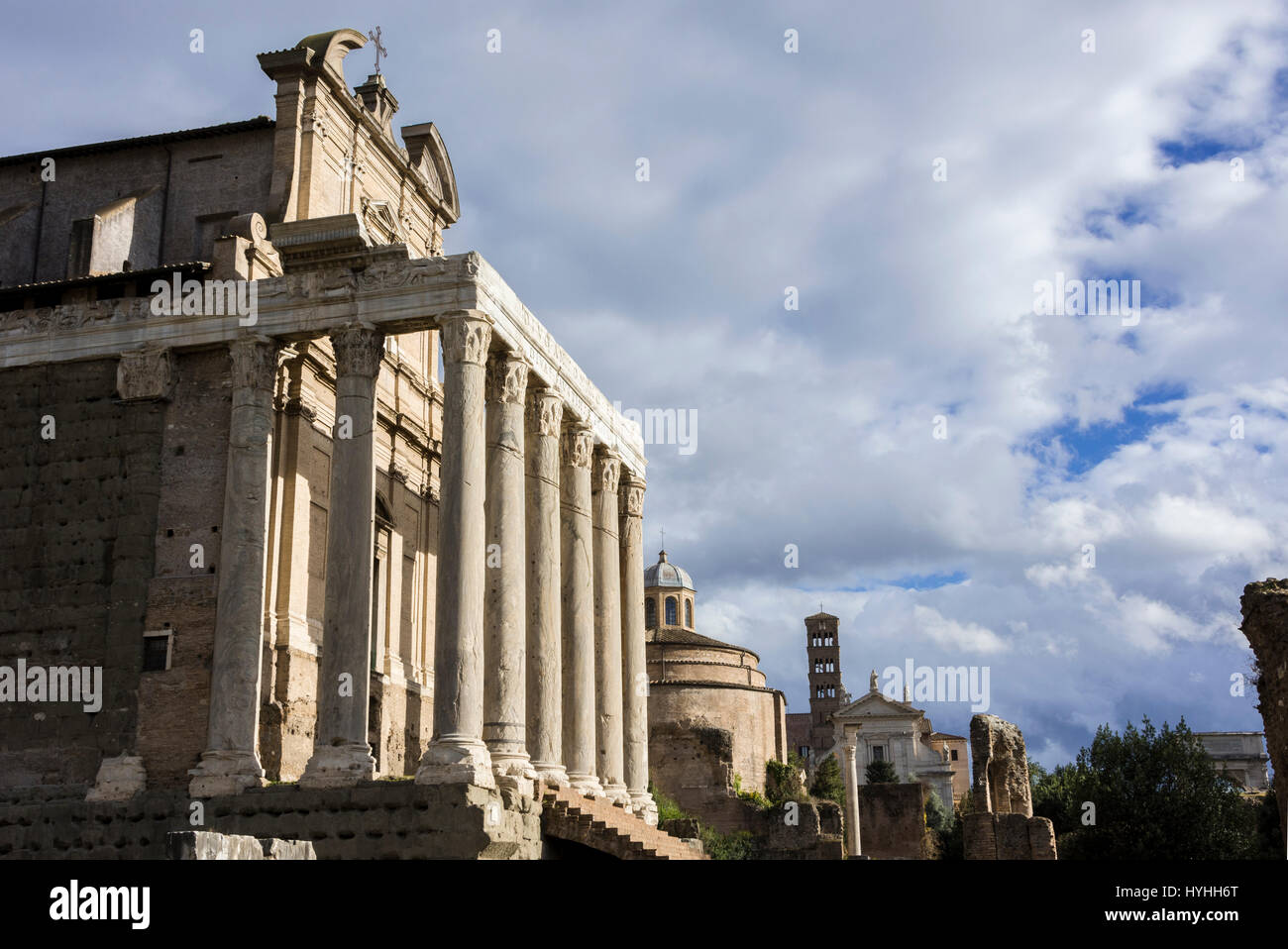 Ancient temples and churches along 'Via Sacra' (Sacred Road) in Roman ...