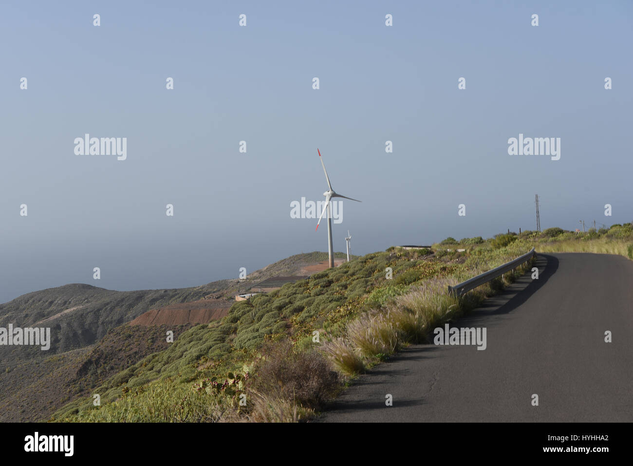 Wind turbine forest road mountains hi-res stock photography and images ...