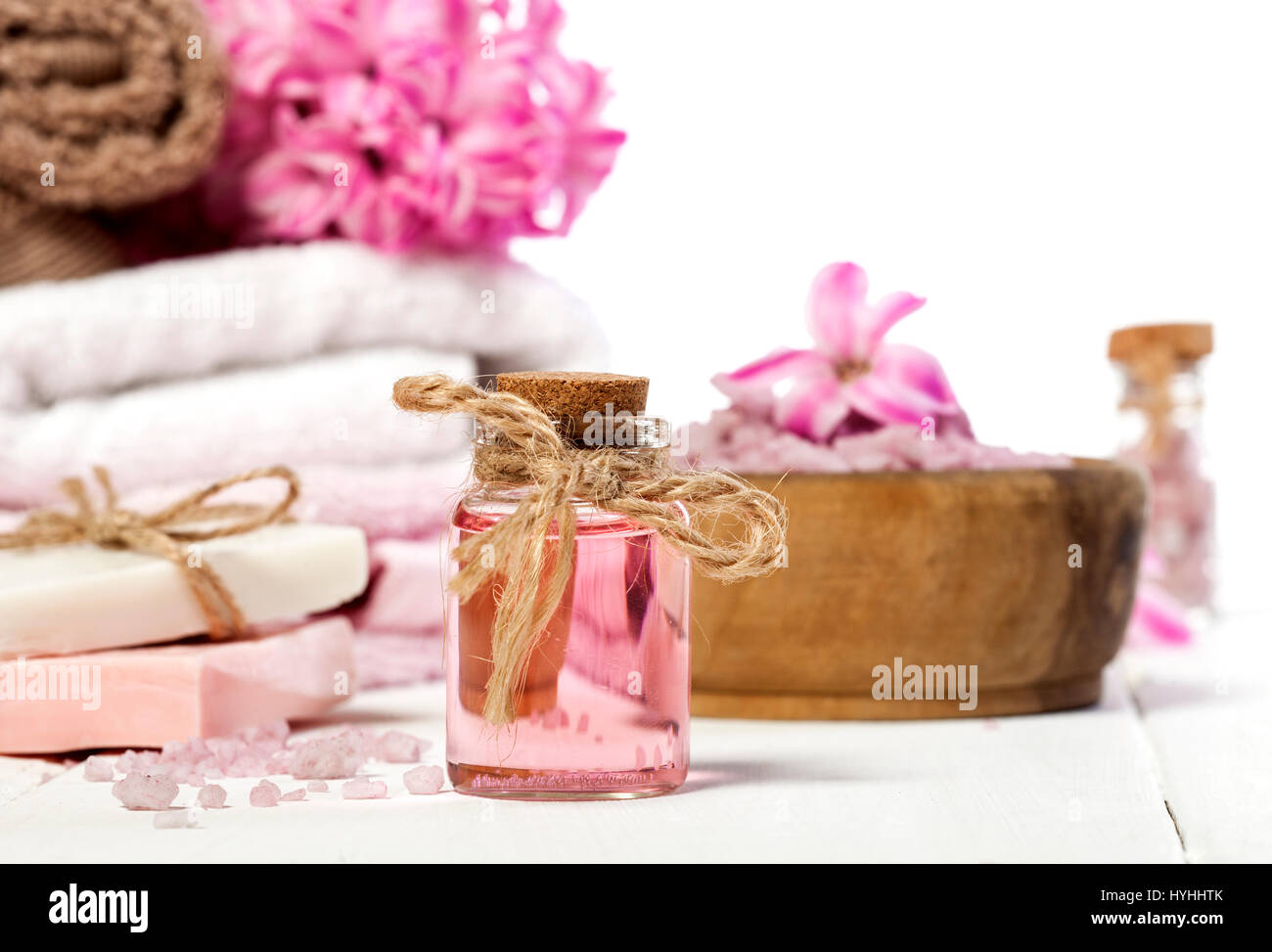 Spa background in the range of pink and white Stock Photo - Alamy