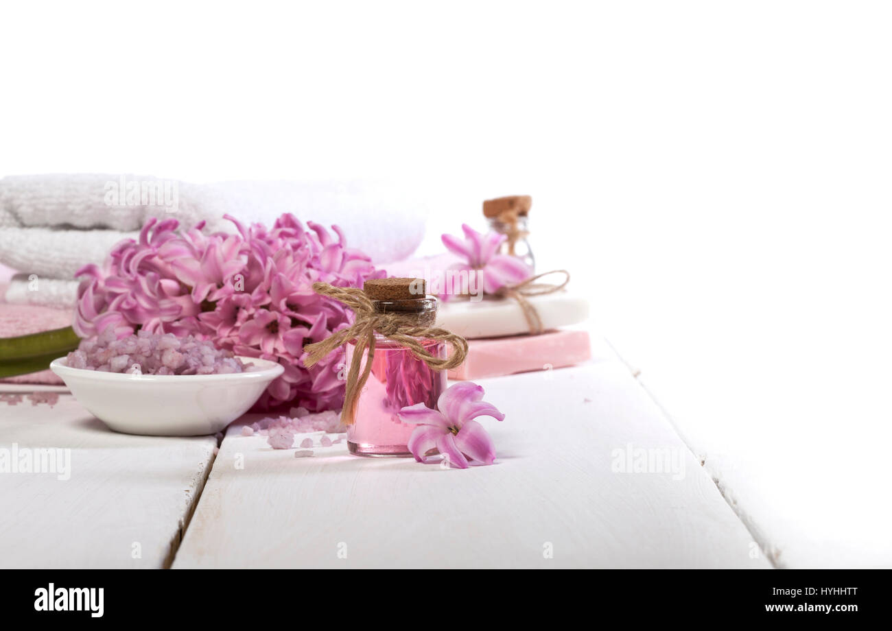 Spa background in the range of pink and white Stock Photo - Alamy